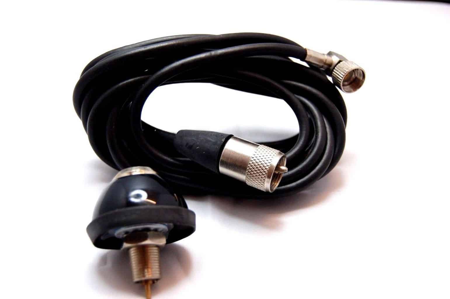 3/8 DV CB Antenna Aerial Body Wing Light Bar Mount & Cable Kit Disco ...